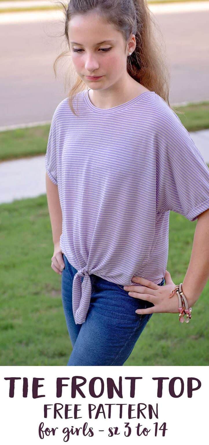 Tie Front Top Pattern (Free Sewing Pattern for girls, 3 - 14)