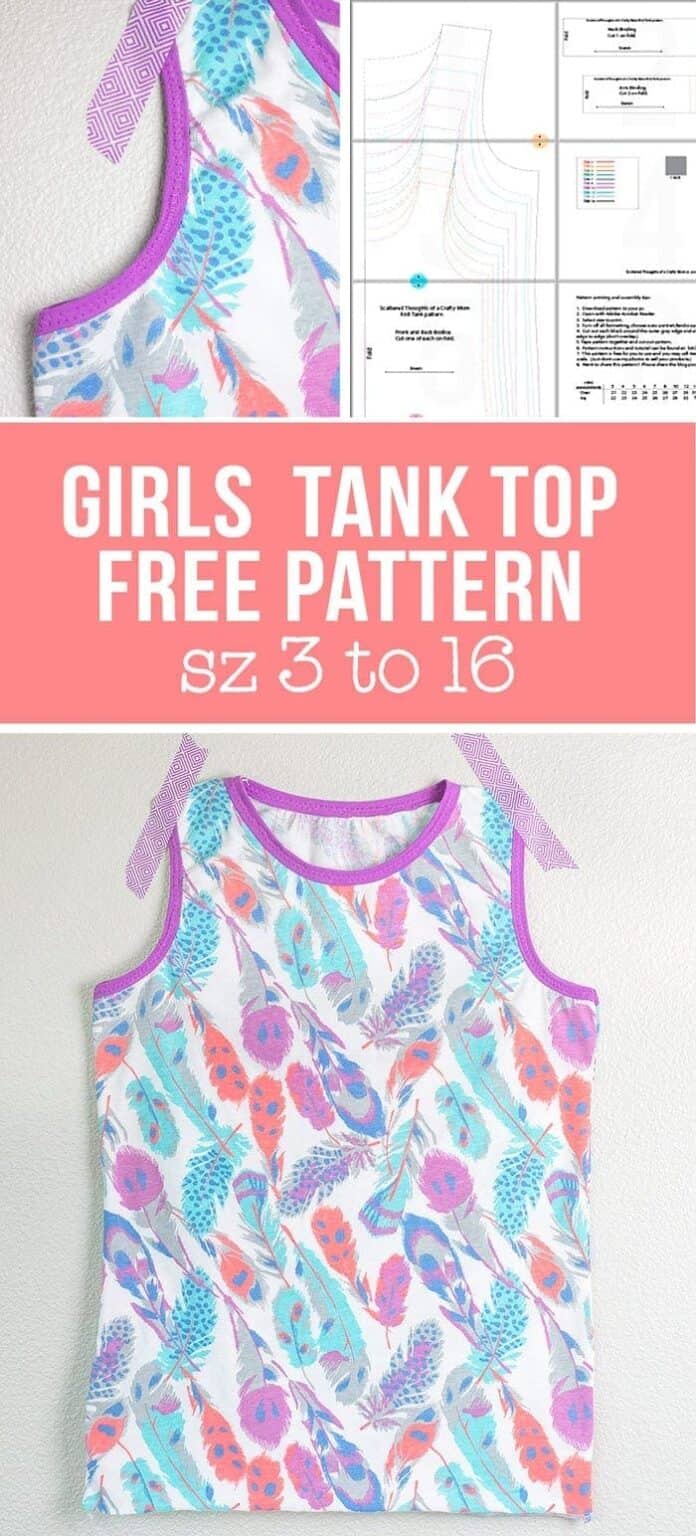 Girls Knit Tank Top Pattern and Tutorial (size 3 to 16) - Scattered ...