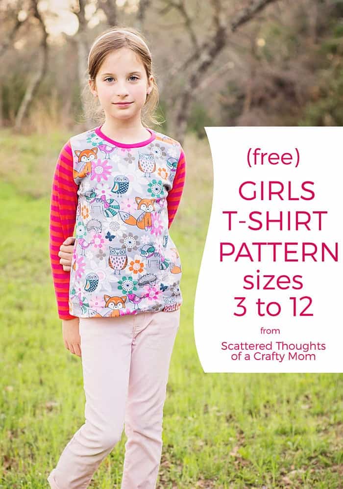 Free T shirt Pattern For Girls sz 3 To 14 Scattered Thoughts Of A