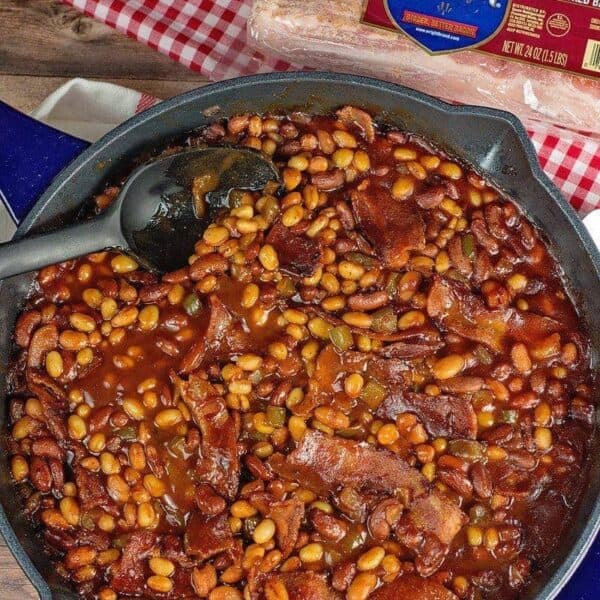 The Best Skillet Barbecue Baked Beans with Bacon Recipe Ever