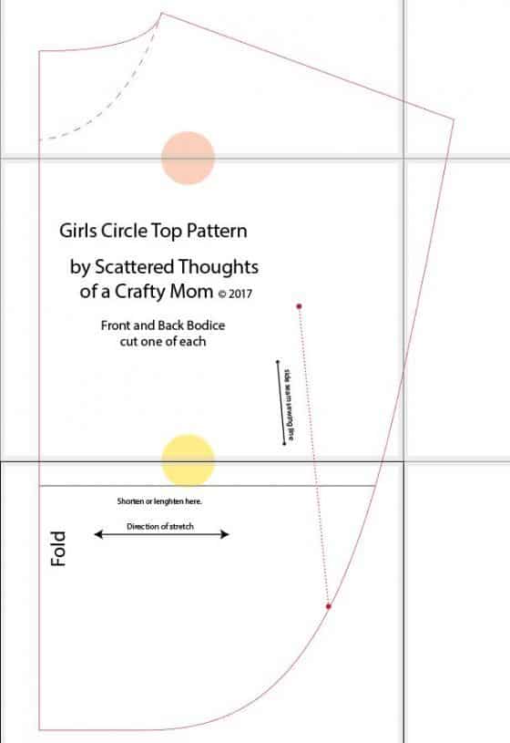Easy to sew, Free Circle Top Pattern for Girls (sz 3 to 12)