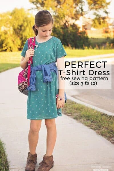 Free Bell Sleeve T-Shirt Dress Pattern, size 3 to 12 - Scattered ...