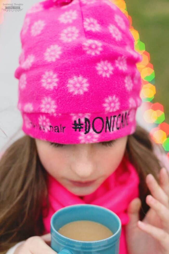 Easy Pom Pom Fleece Beanie Hat - Scattered Thoughts of a Crafty Mom by ...