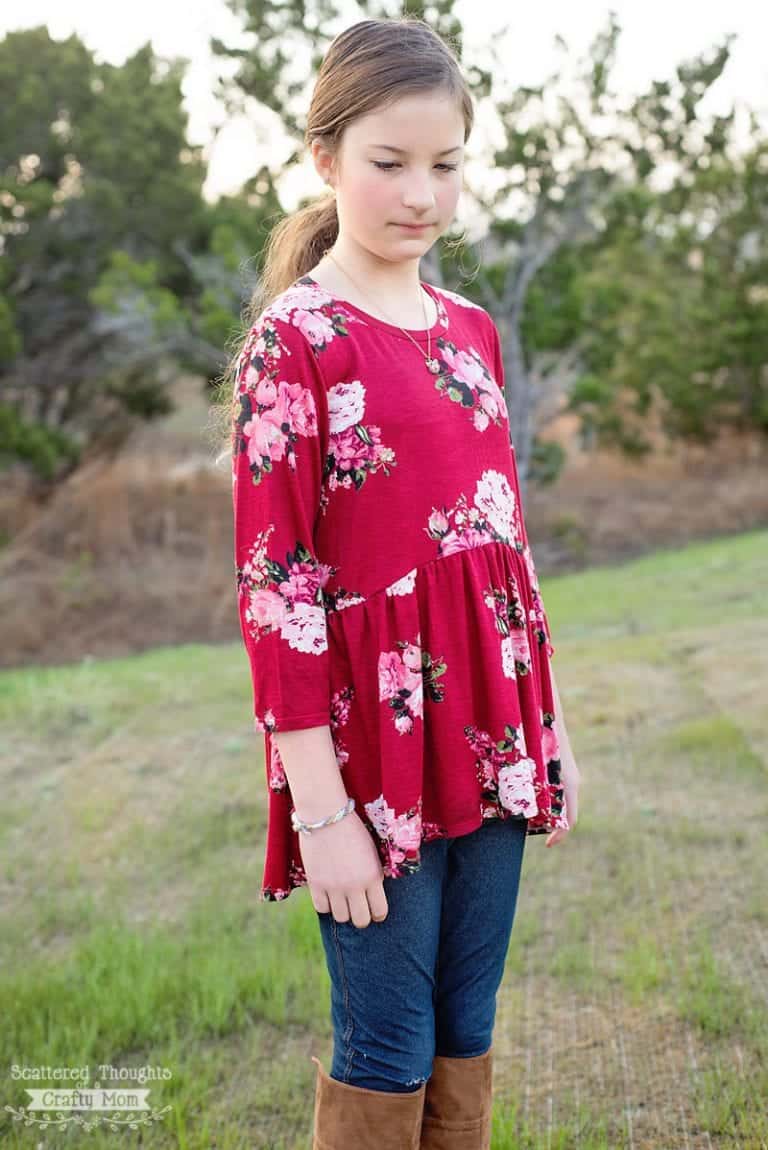 Girl's High Low Ruffle Top Pattern (free pattern sz 3 to 14)