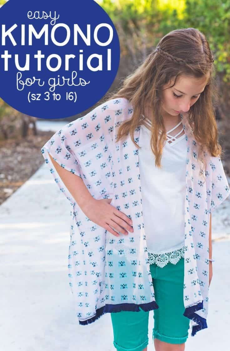 Girl's Kimono Tutorial (How to sew a Kimono in girl's sizes 3 to 16)