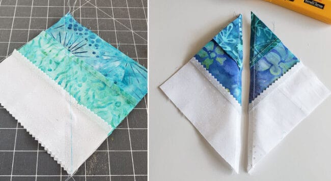 Seaside Squares Lap Quilt (square in square quilt block tutorial ...
