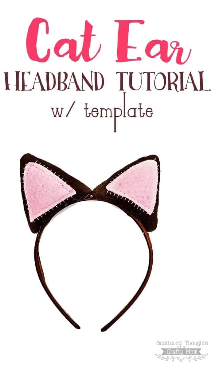 DIY Cat Ear Headband Tutorial W Template Scattered Thoughts Of A 