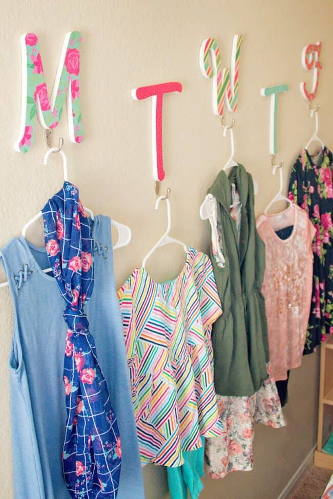 DIY Daily Clothes Wall Organizer - Scattered Thoughts of a Crafty Mom ...