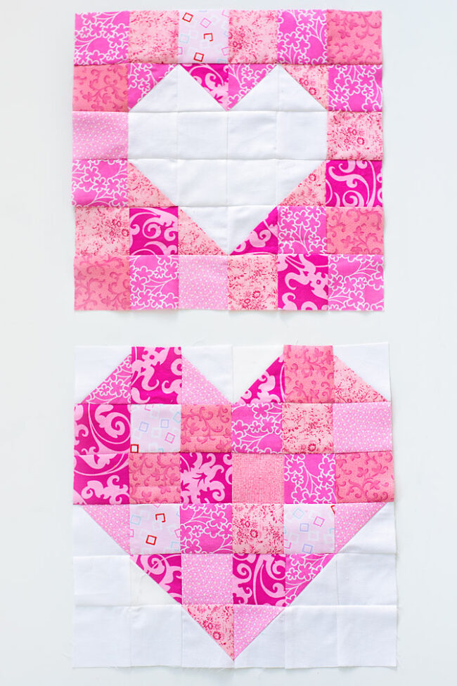 Free Scrappy Heart Quilt Block Pattern and Tutorial