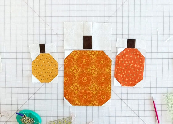 Quilted Pumpkin Placemat Pattern (free pumpkin quilt block) - Scattered ...