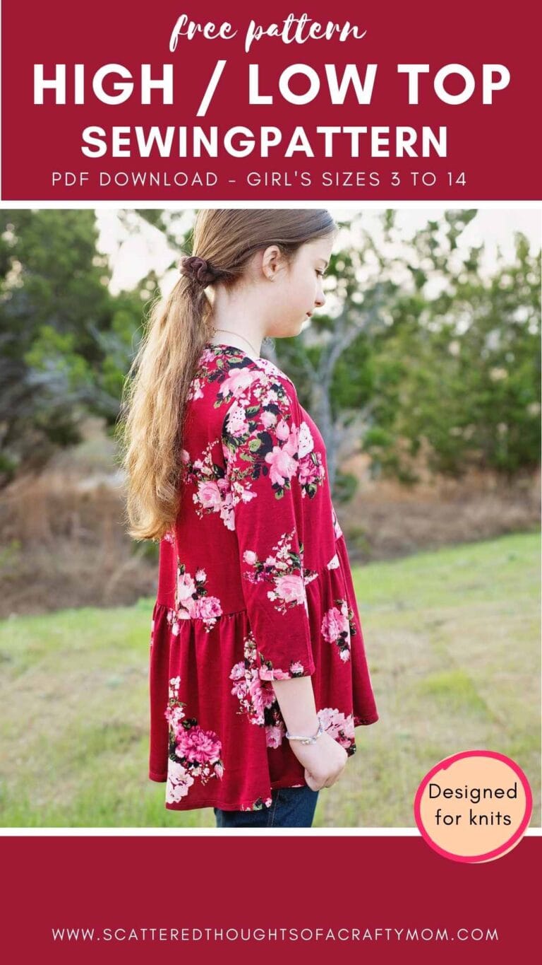 Girl's High Low Ruffle Top Pattern (free pattern sz 3 to 14)