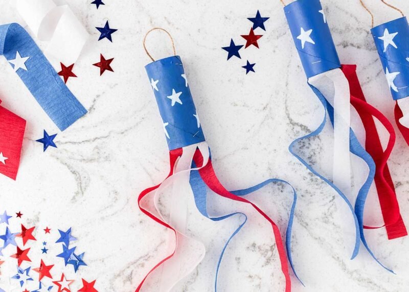 Red, White, and Blue Windsock Craft - Perfect 4th of July Craft