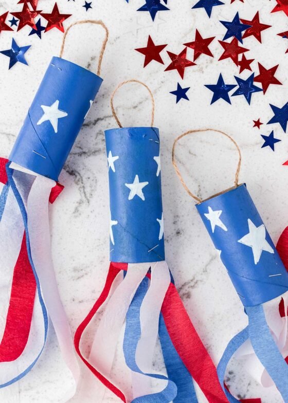 Red, White, and Blue Windsock Craft - Perfect 4th of July Craft