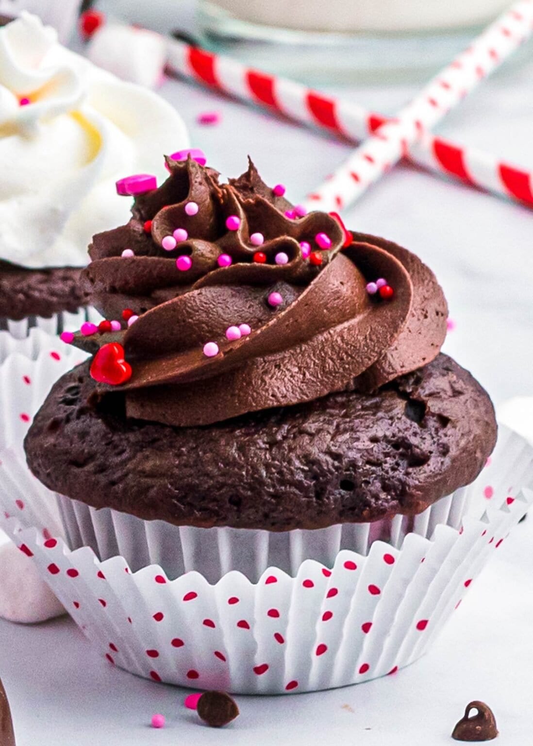 Chocolate Cherry Cupcakes with Chocolate Buttercream Frosting
