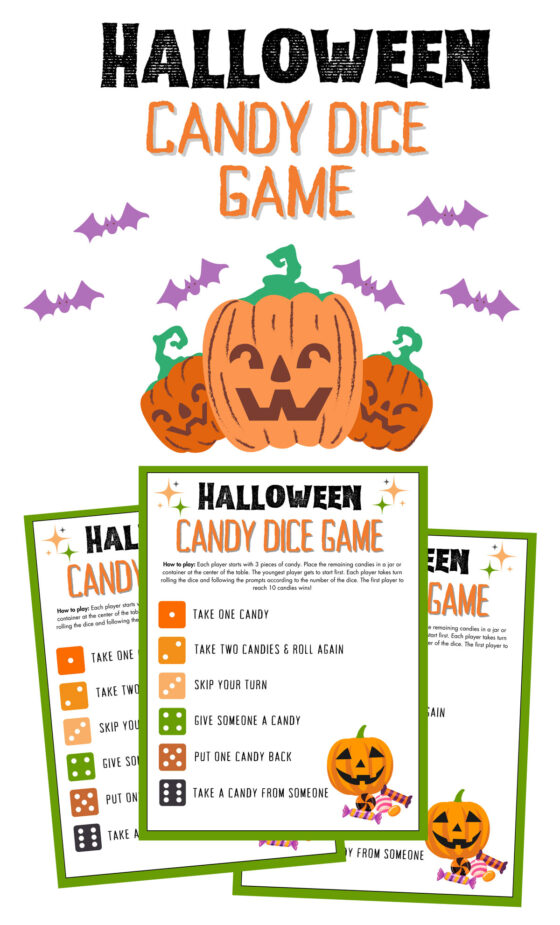 Free Printable Halloween Candy Dice Game for Kids - Scattered Thoughts ...
