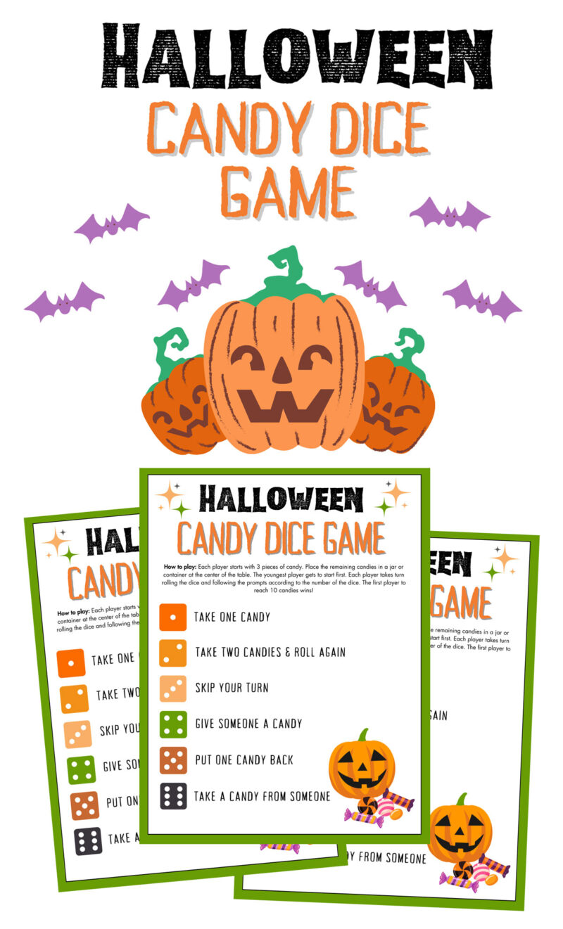 Free Printable Halloween Candy Dice Game for Kids - Scattered Thoughts ...