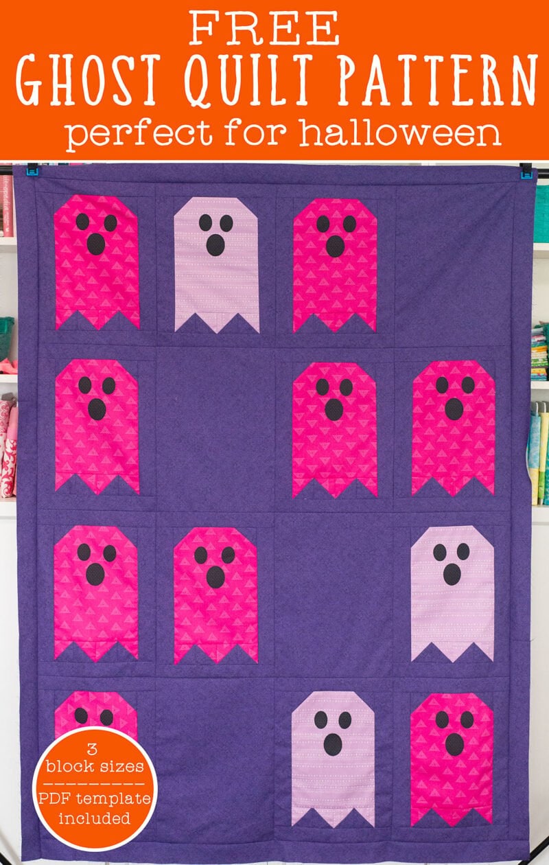 Ghost Quilt Pattern For Halloween - free PDF pattern