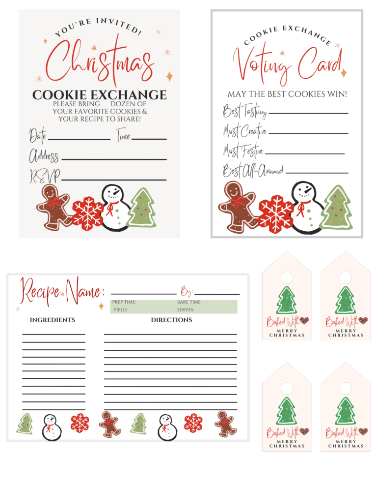 Host a Christmas Cookie Exchange: Free Party Printables & 35 Cookie ...