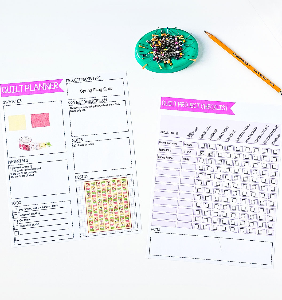 Free Quilt Planner to Keep You Organized - Scattered Thoughts of a ...